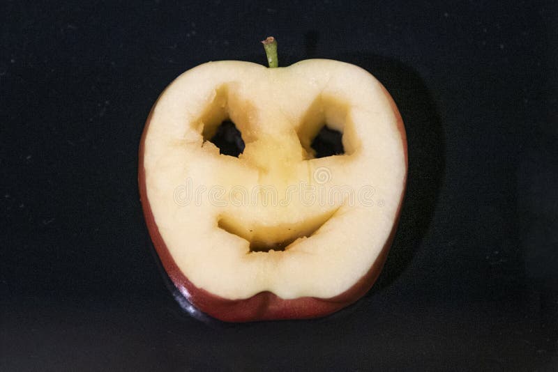 Red Smiling Apple, Optimistic Vitamin Diet Stock Image - Image of cute ...