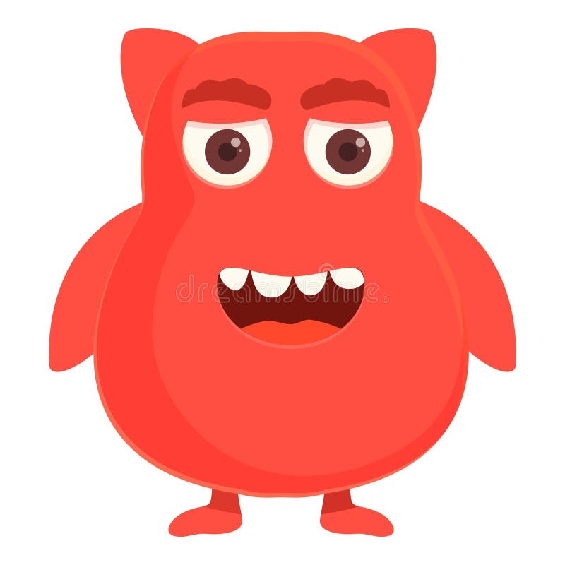 Red Smiling Monster Icon Cartoon Vector. Creature Design Stock Vector ...