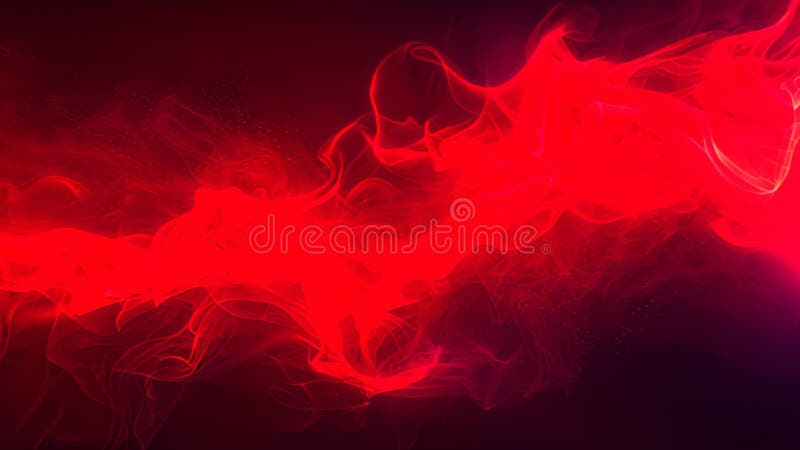 Red Smoke Billows and Dances Against a Dark Backdrop, Bright Red Flames ...