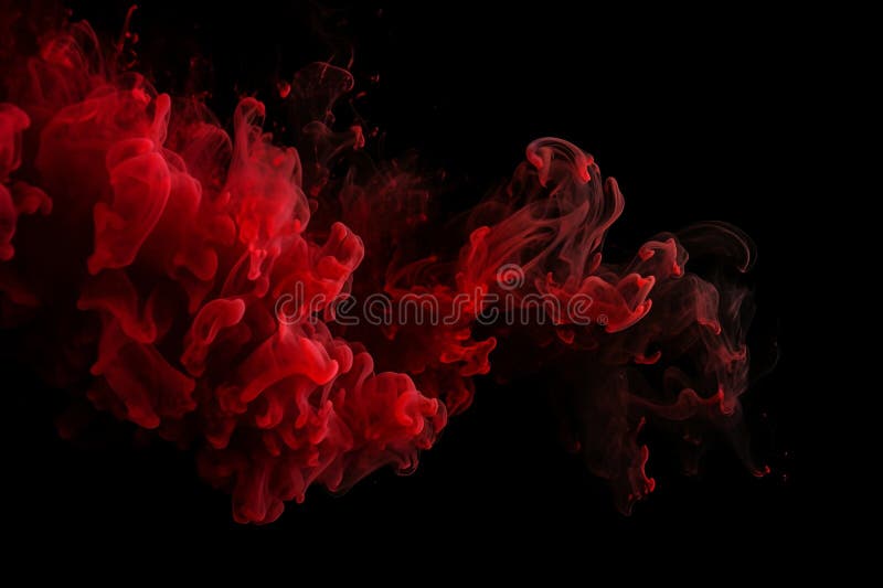 Red Smoke on Black: an AI Artistic Interpretation Stock Illustration ...