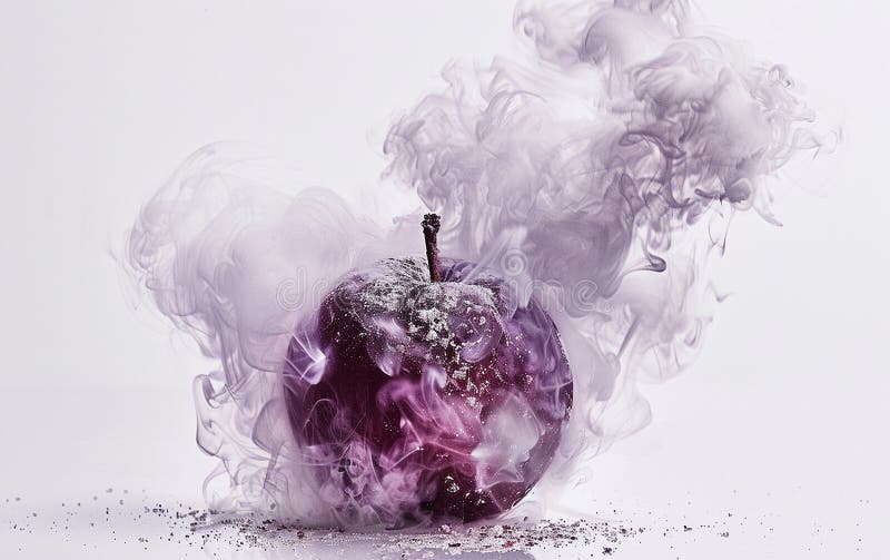 Red Smoke Burst on Pure White -Generative Ai Stock Image - Image of ...