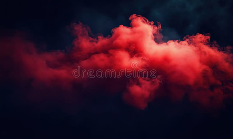 Red Smoke Cloud on Dark Background Creating Dramatic Atmosphere and ...