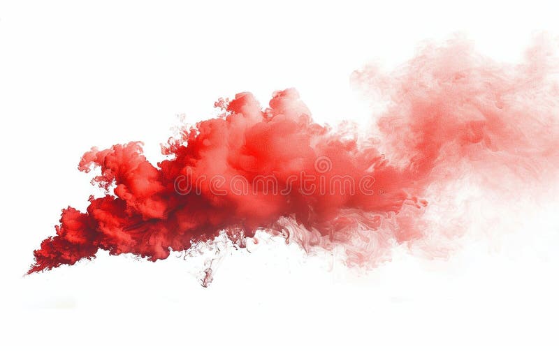 Red Smoke Cloud on White -Generative Ai Stock Illustration ...