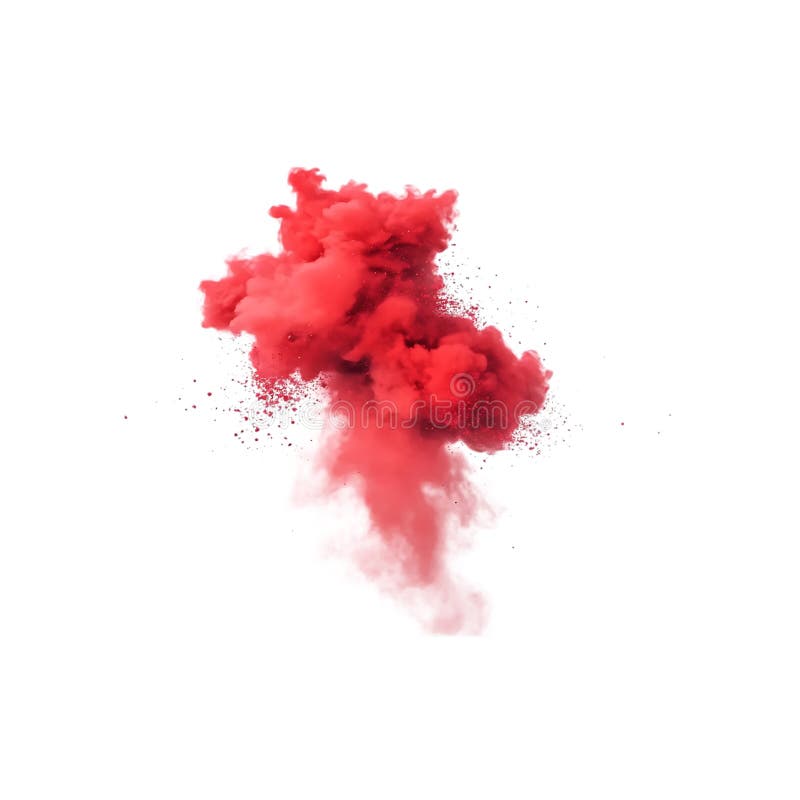 Red Smoke Explosion Against a Transparent Background for Dynamic Visual ...