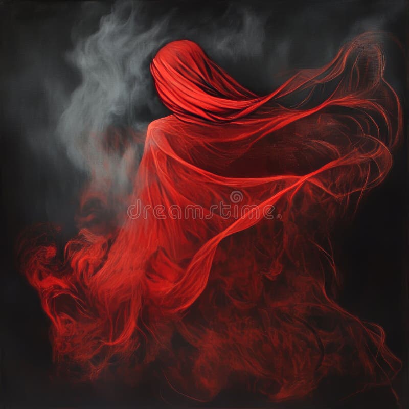 Red Smoke and Fire on Black Background. Vector Illustration for Your ...