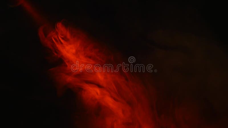 Red Smoke Flame on Isolated Black Background Stock Video - Video of ...