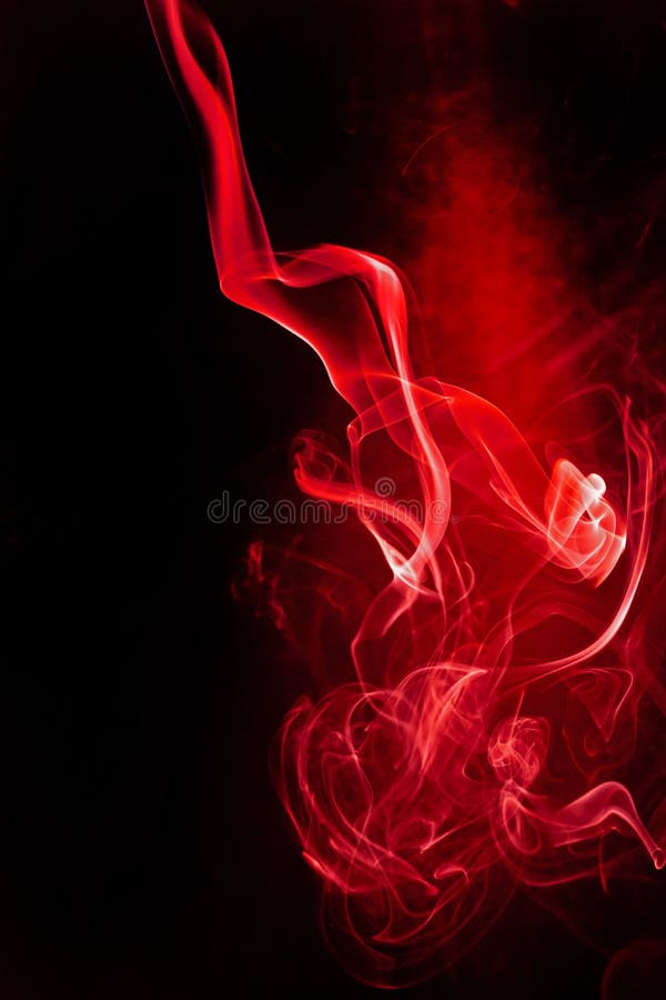 Red Smoke Motion on Black Background Stock Image - Image of fume ...