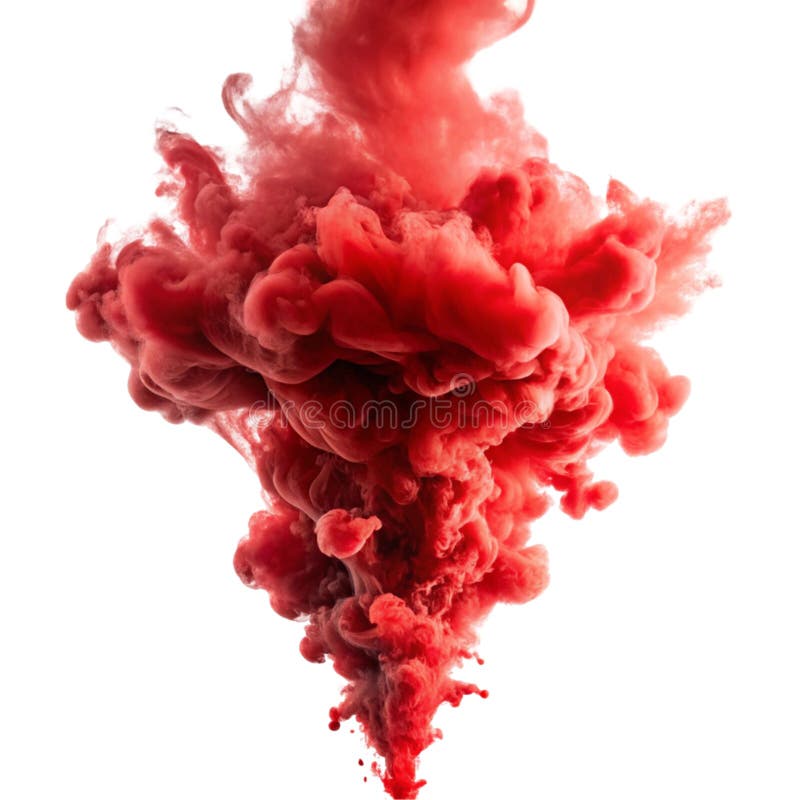 Red Smoke Splash Isolated on White Background Stock Illustration ...