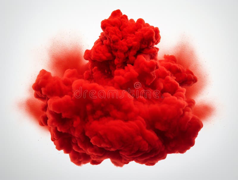 Red Smoke Splash White Background 3d Rendering Stock Illustration ...