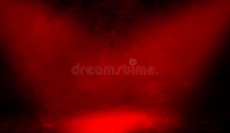 Red Smoke Stage Studio. Abstract Spotlight with Fog Texture Stock ...