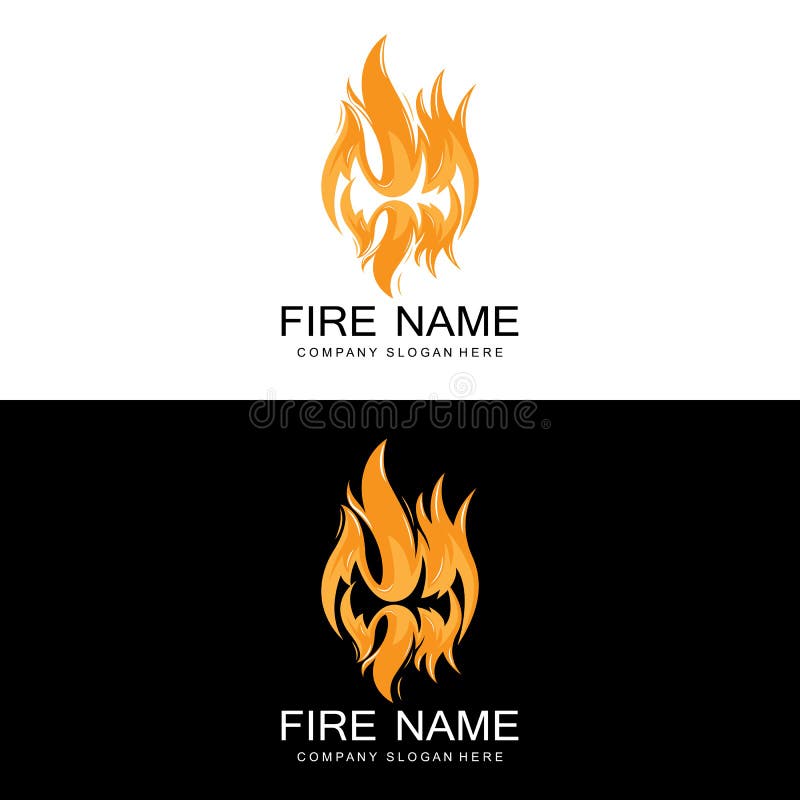 Red Smoldering Fire Icon Vector Logo, Classic Retro Design Stock Vector ...