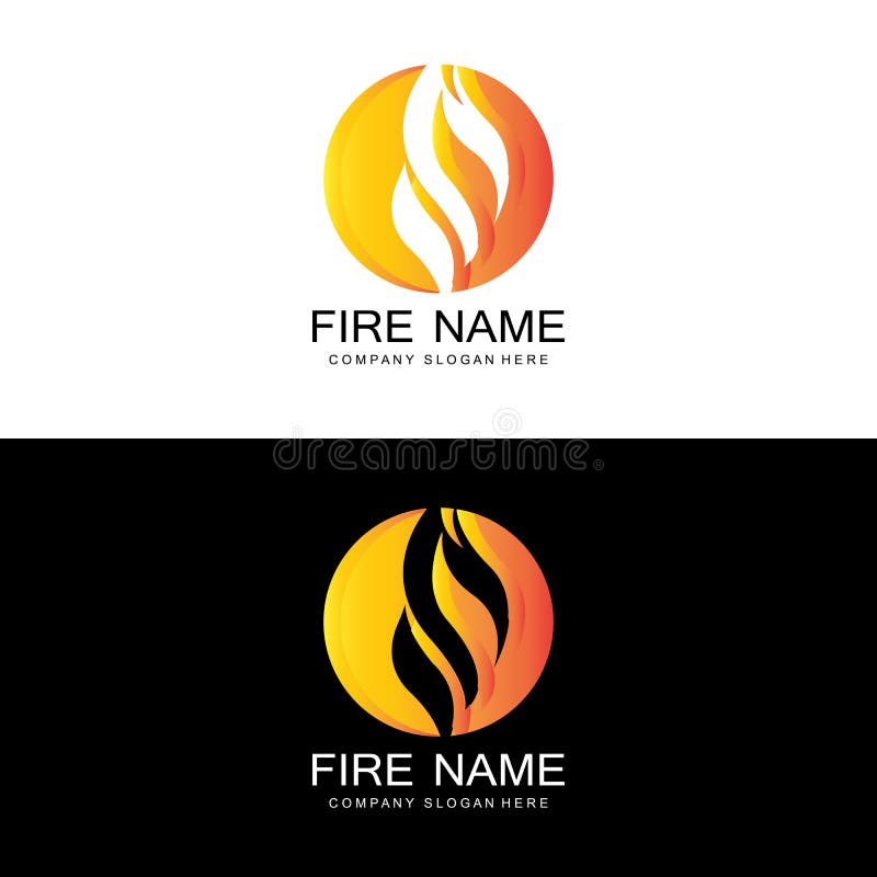 Red Smoldering Fire Icon Vector Logo, Classic Retro Design Stock Vector ...