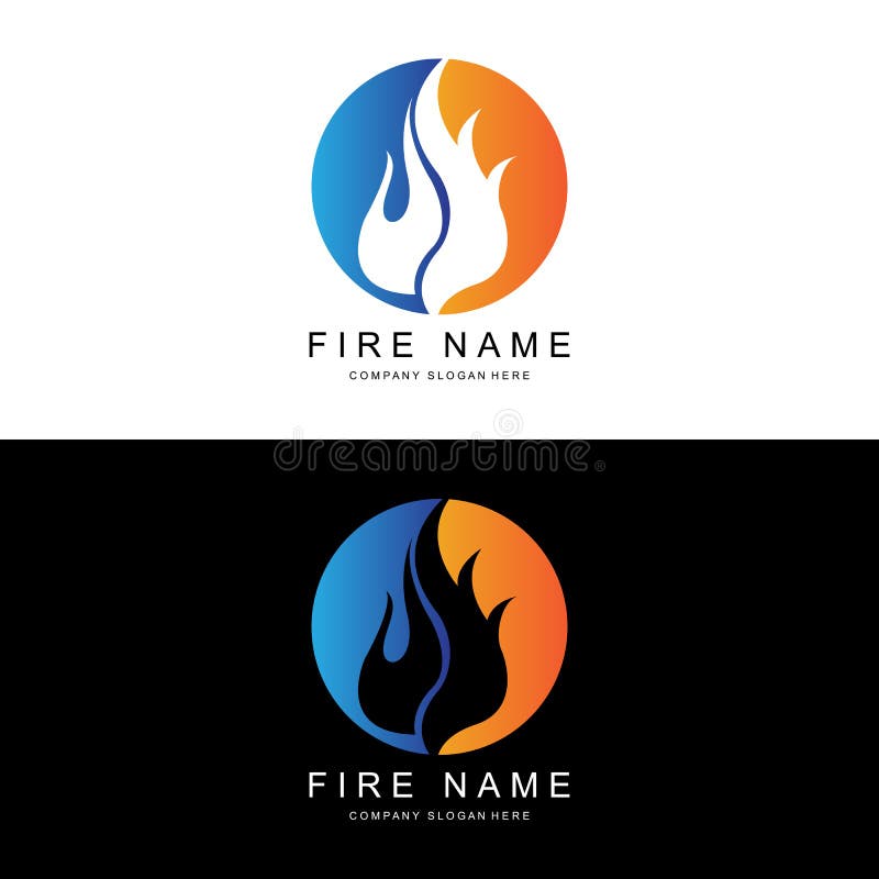 Red Smoldering Fire Icon Vector Logo, Classic Retro Design Stock Vector ...