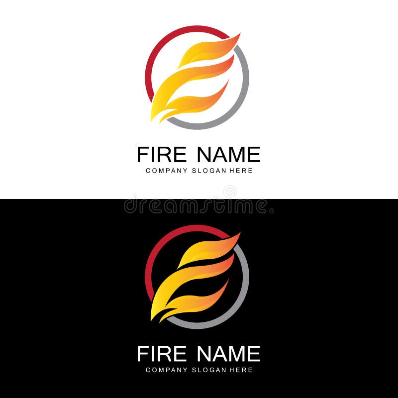 Red Smoldering Fire Icon Vector Logo, Classic Retro Design Stock Vector ...