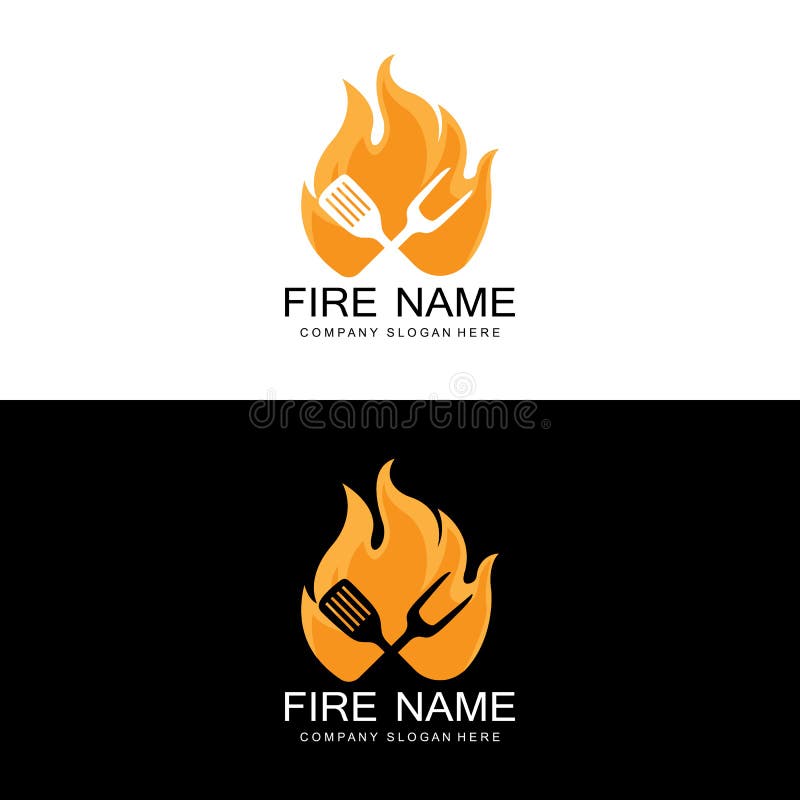 Red Smoldering Fire Icon Vector Logo, Classic Retro Design Stock Vector ...