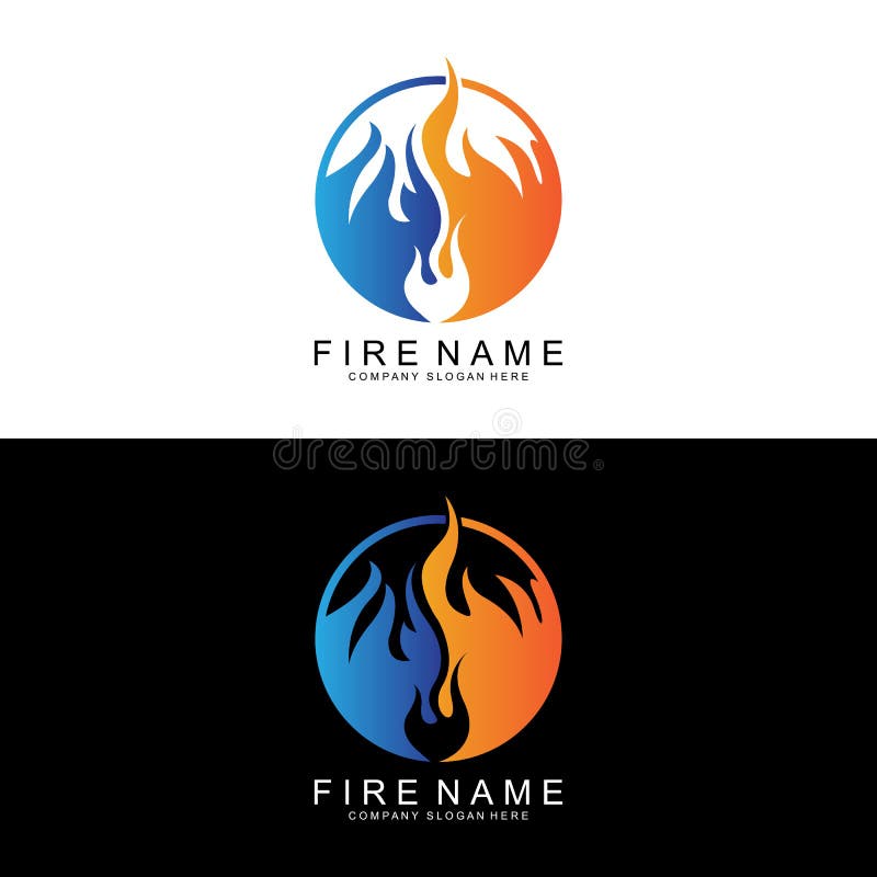 Red Smoldering Fire Icon Vector Logo, Classic Retro Design Stock Vector ...