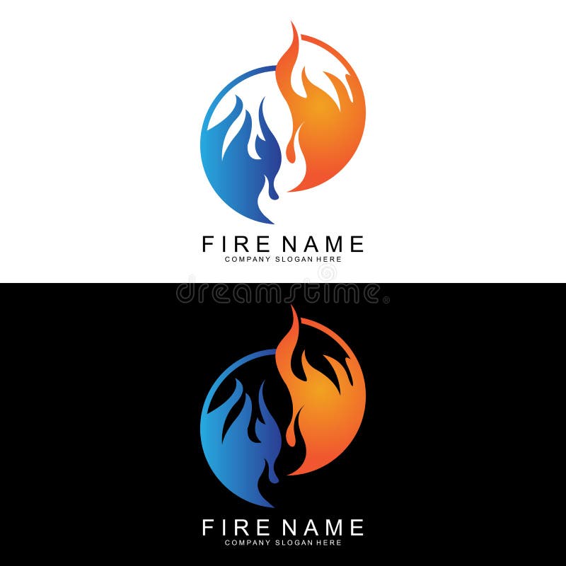 Red Smoldering Fire Icon Vector Logo, Classic Retro Design Stock Vector ...