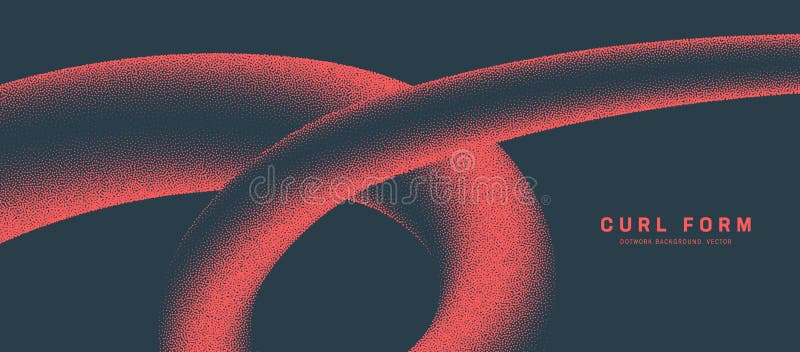 Red Smooth Dynamic Curl Form Vector Dotwork Creative Wide Abstract ...