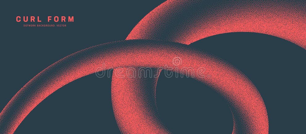 Red Smooth Perfect Curl Form Vector Dot Work Conceptual Abstract ...