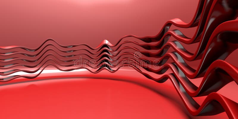 Red Smooth Waves. Luxury Abstract Background Stock Illustration ...