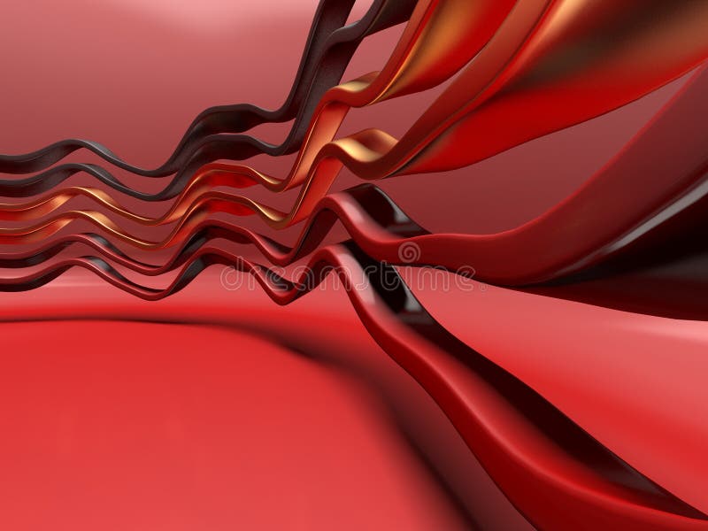 Red Smooth Waves. Luxury Abstract Background Stock Illustration ...
