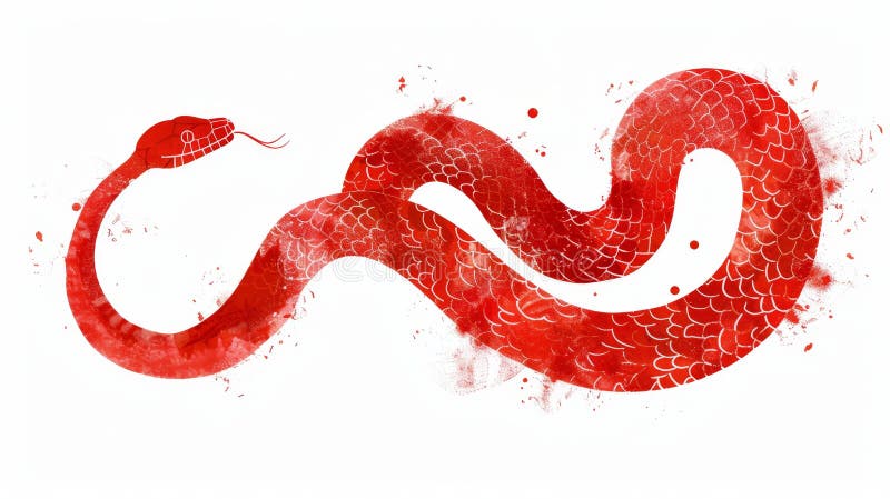 Red Snake Illustration on White Background, Generative AI Stock Image ...