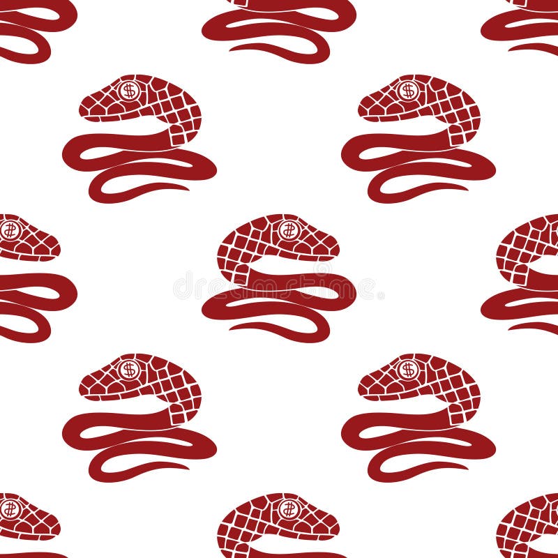 Red Snake on a Light Background. Stock Vector - Illustration of pattern ...