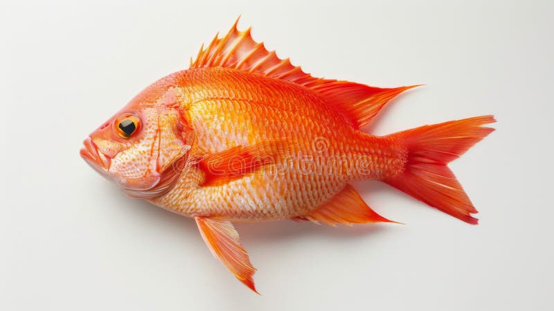 Red Snapper Fish Isolated on White Background Stock Photo - Image of ...