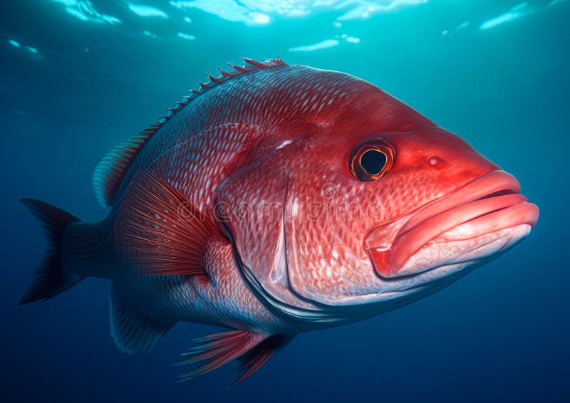Red Snapper in the Ocean Water. Ai Generative Stock Illustration ...
