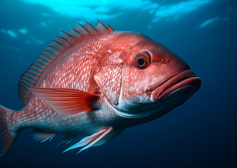 Red Snapper in the Ocean Water. Ai Generative Stock Illustration ...