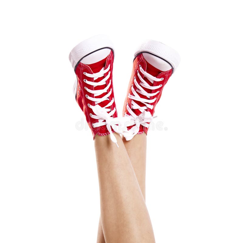 Red sneakers stock image. Image of elegance, isolated - 20294359