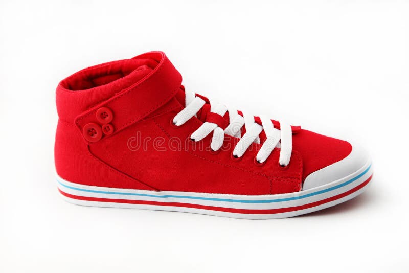 Red sneakers stock image. Image of shoe, comfortable - 20817493