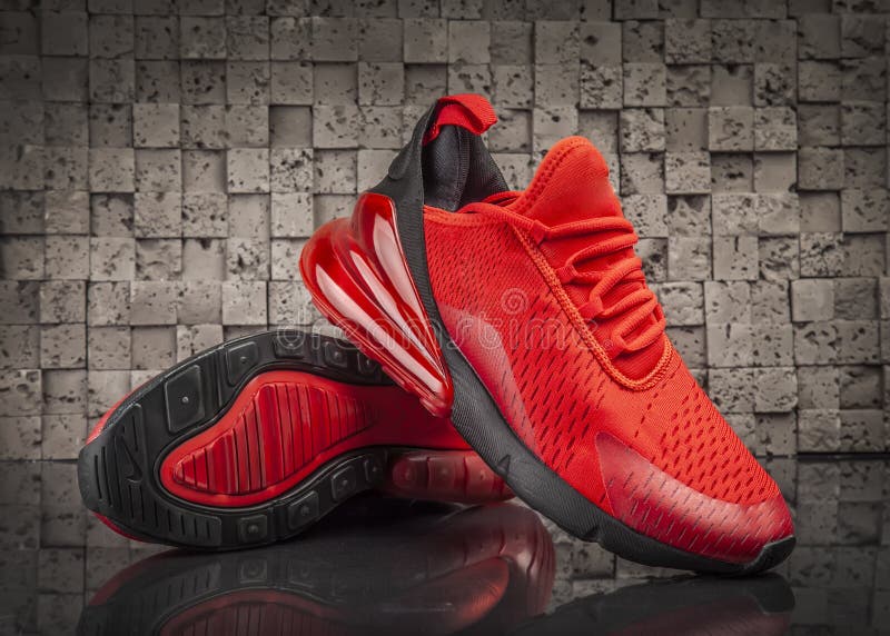 Red sneakers for running stock image. Image of pair - 144391777