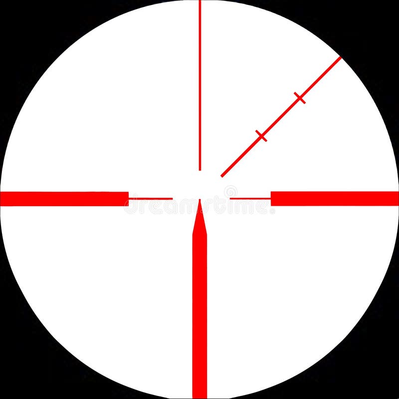 Red Sniper Rifle Sight Targeted on. Isolated. Stock Illustration ...