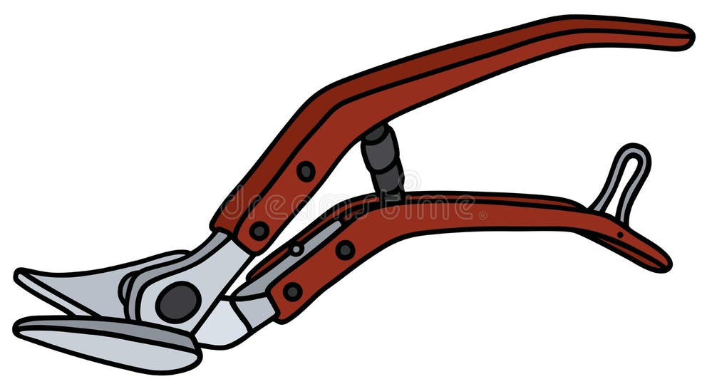 Red snips stock vector. Illustration of hand, work, steel - 65322542