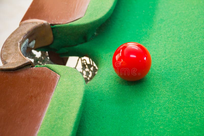 Red Snooker Ball Near the Hole Stock Image - Image of sport, leisure ...