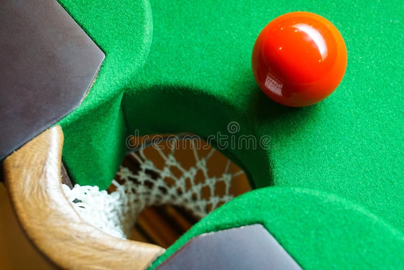 Red Snooker Ball on Snooker Table Stock Photo - Image of reflection ...