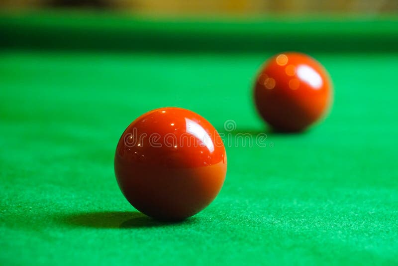 Red Snooker Ball on Snooker Table Stock Image - Image of colorful ...
