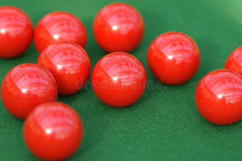 Snooker Balls on a Billiard Table Cue White Ball Stock Image - Image of ...
