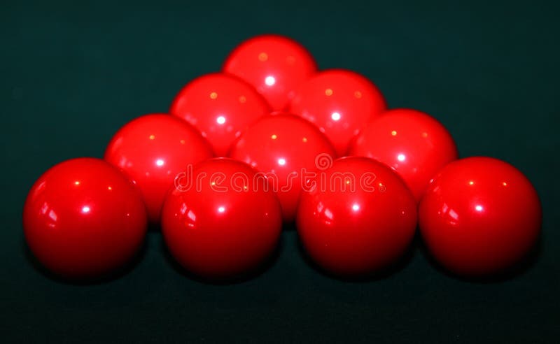 Red Snooker Balls on Table stock image. Image of activity - 34815547