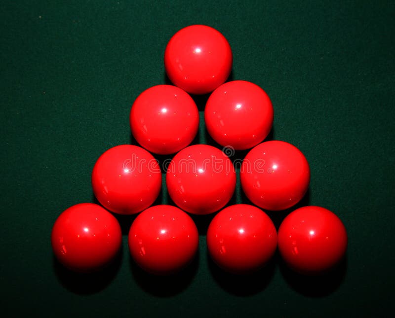 Red Snooker Balls in Triangle Stock Photo - Image of snooker, balls ...