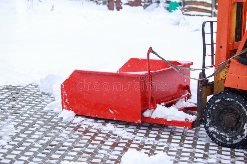 Red snow blower stock image. Image of equipment, branch - 260263431