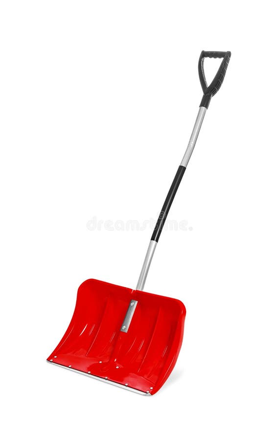 Red Snow Cleaning Shovel Isolated on White Stock Image - Image of snow ...