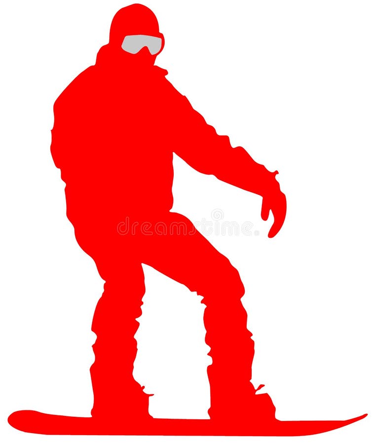 Red Snowboarder Flat Icon on White Background Stock Illustration ...