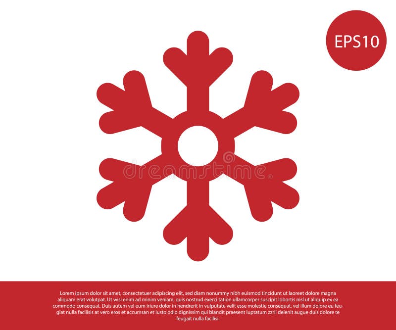 Red Snowflake Icon Isolated on White Background. Vector Illustration ...