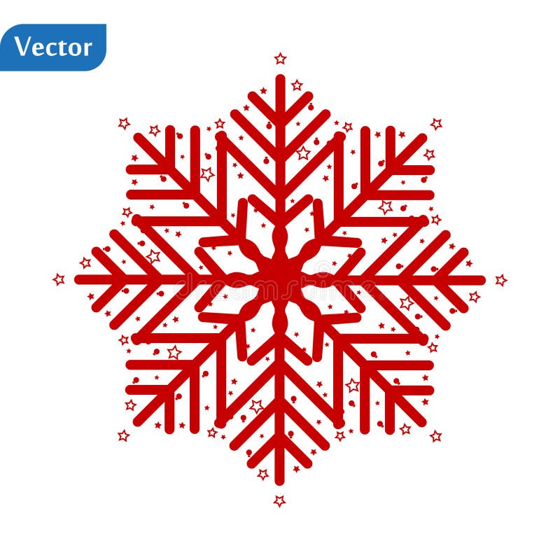 Red Snowflake Icon Isolated on White Background. Vector Illustration ...