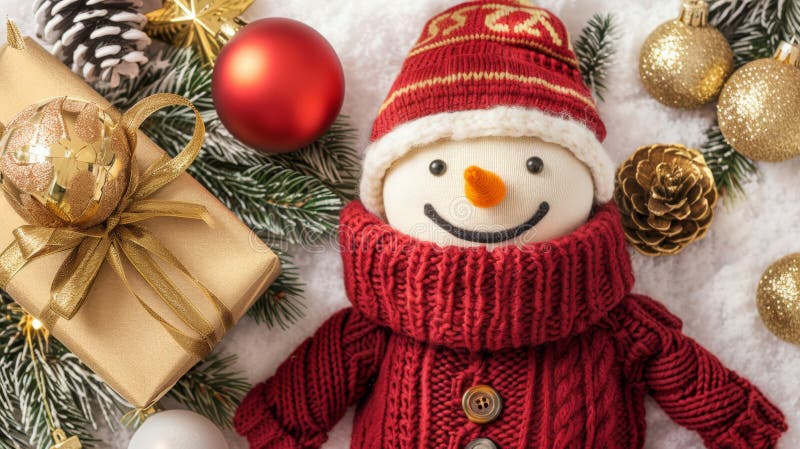 A red snowman with stock image. Image of festive, lights - 320552271