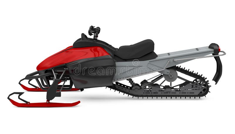 Red Snowmobile Isolated stock illustration. Illustration of outdoor ...