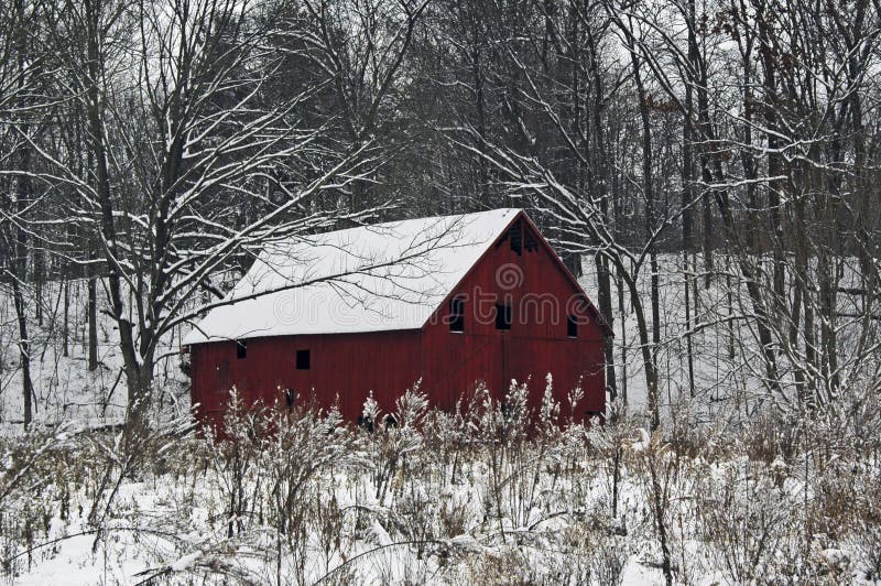 Snowy barn stock photo. Image of snowing, barn, countryside - 19428