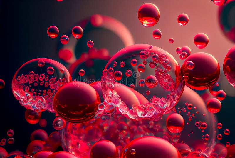 Red Soap Bubbles Abstract Background. Stock Illustration - Illustration ...